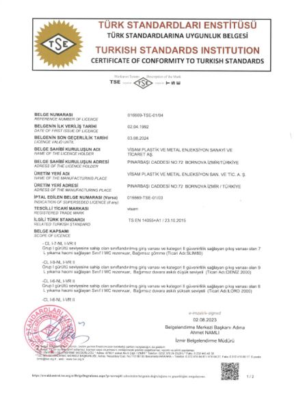 TSE - FLUSHING CISTERNS - TS EN 14055+A1